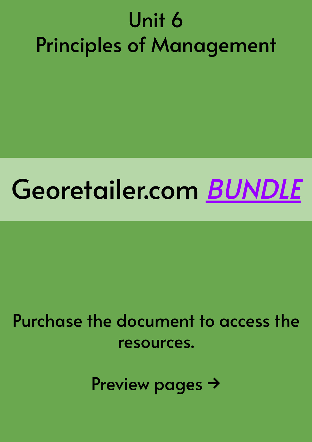 Unit 6 Principles of Management – BTEC Business Level 3 Notes