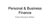 Unit 3 Personal and Business Finance – BTEC Business Level 3 Notes