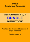 Unit 1 Exploring Business BUNDLE Assignment 1,2,3 – BTEC Business Level ...