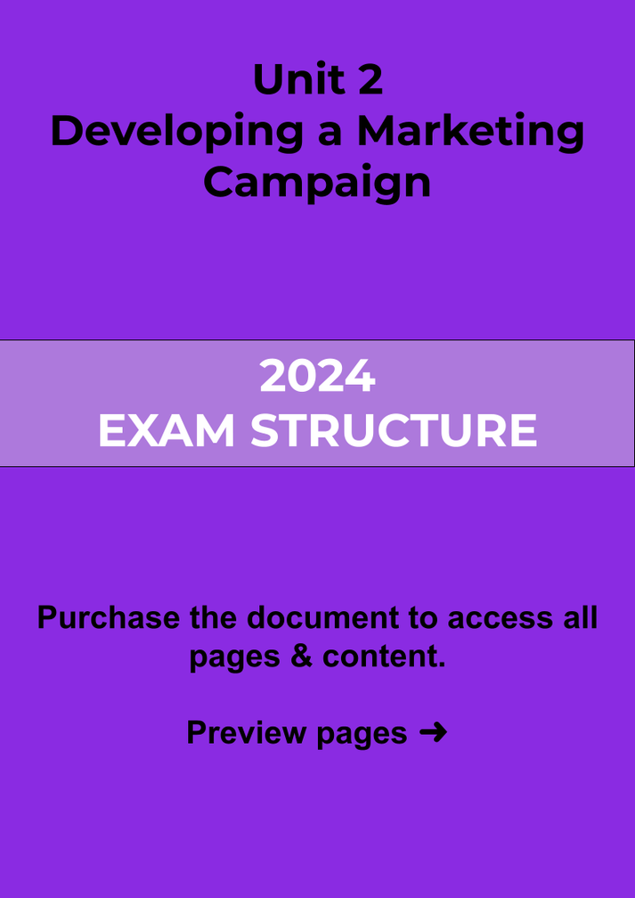 Developing a Marketing Campaign Exam Example Bundle – BTEC Business ...